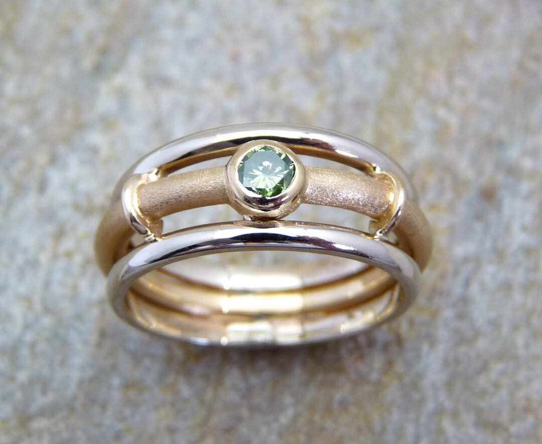 Fine Green Diamond Ring, Green Diamond Engagement Ring, Green Stone ...