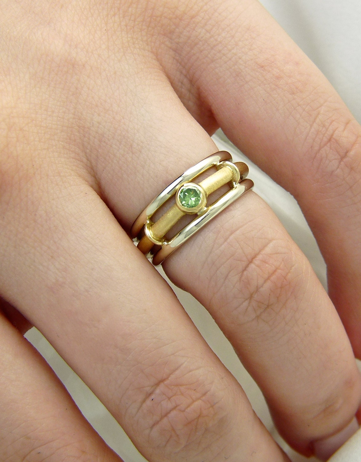 Fine green Diamond ring green diamond engagement ring green | Etsy