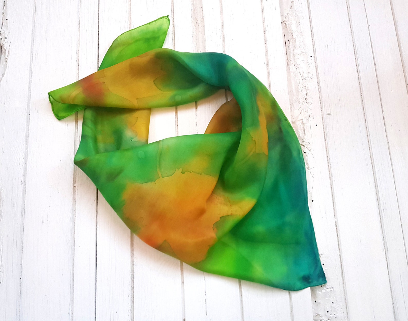 Scarf Gift for Wife - Bohemian Silk Scarf - Maple Leaves Scarf - Silk ...