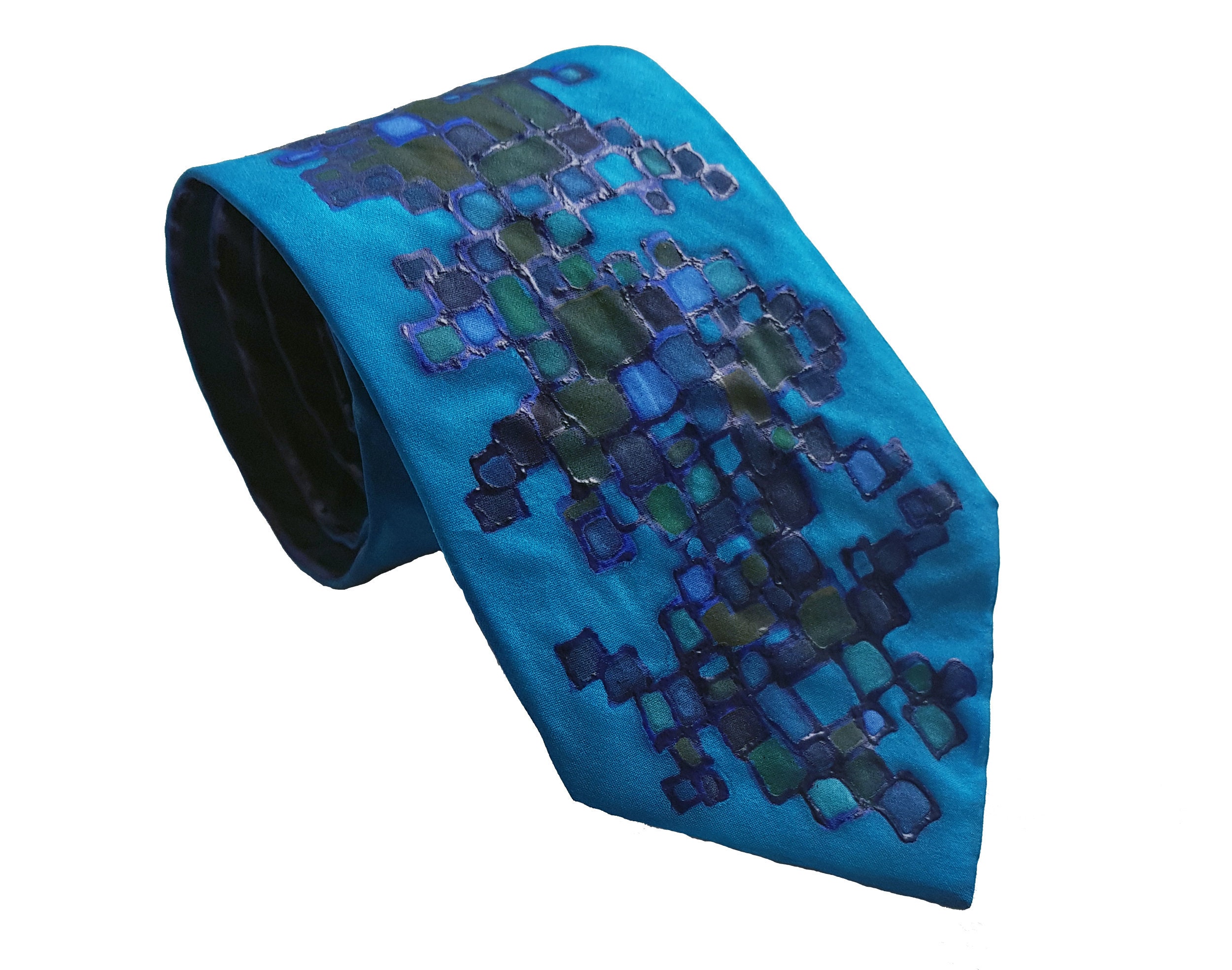 Custom Tie Men Blue Green Tie Wedding Tie Men Skinny Tie - Etsy
