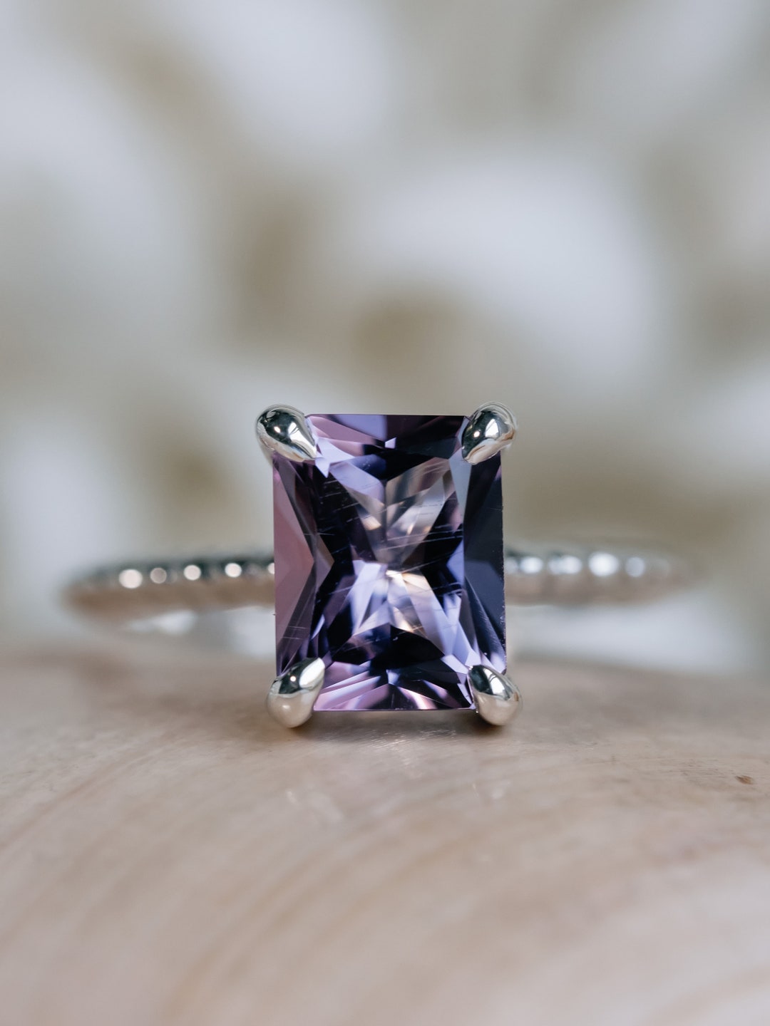 Rose De France Amethyst Ring, Radiant Cut Amethyst, 3.00ct Amethyst ...