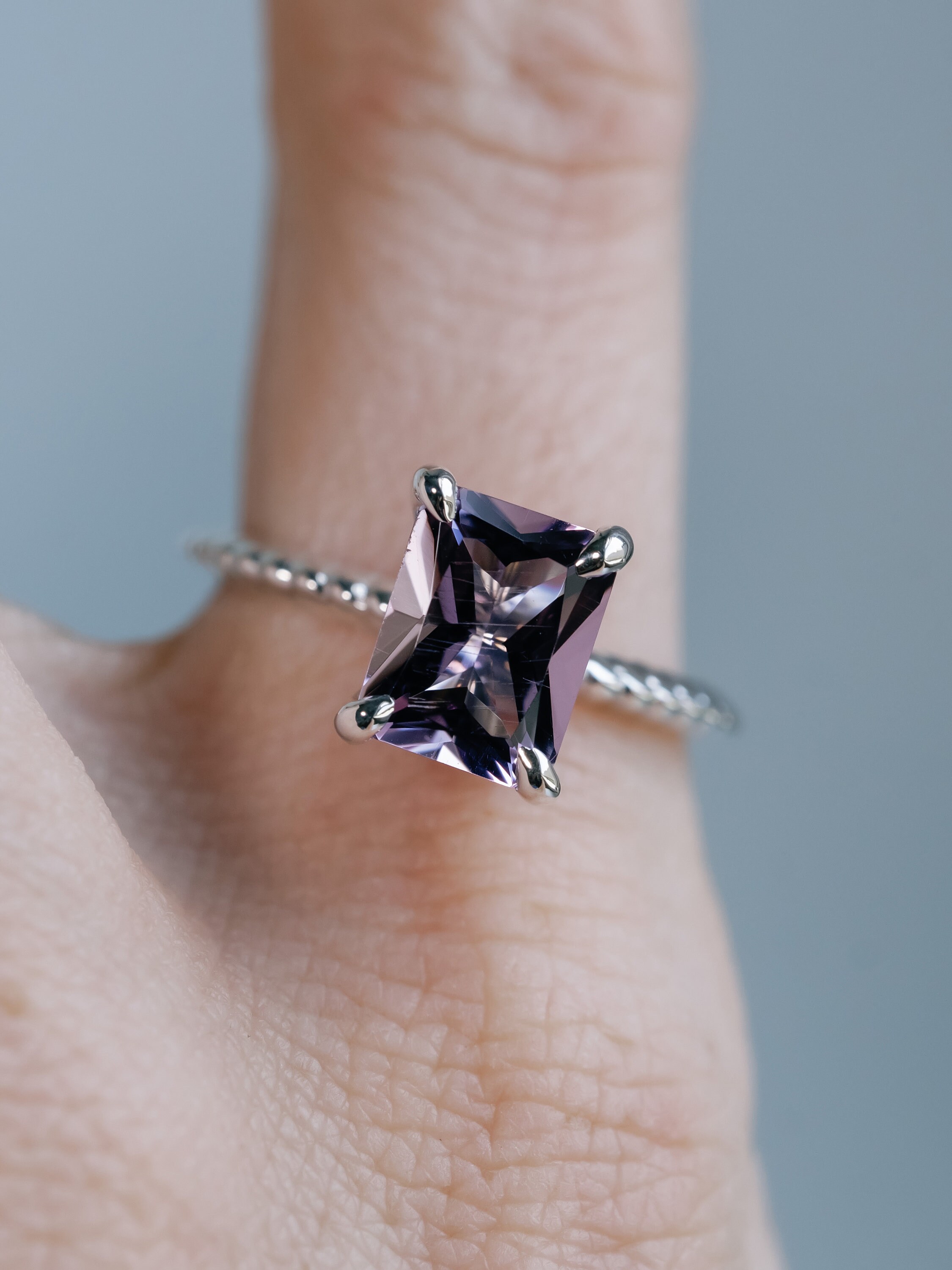 Rose De France Amethyst Ring, Radiant Cut Amethyst, 3.00ct Amethyst ...