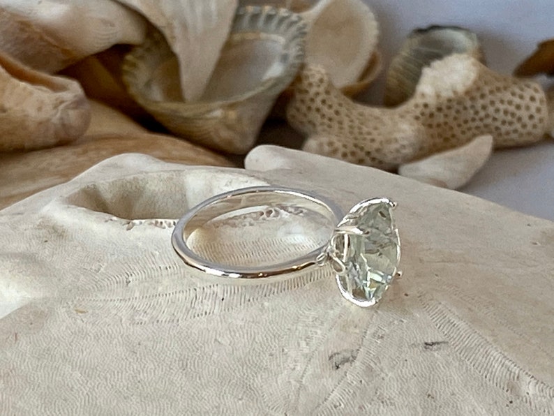 Prasiolite Ring Green Amethyst Ring Prasiolite Solitaire | Etsy