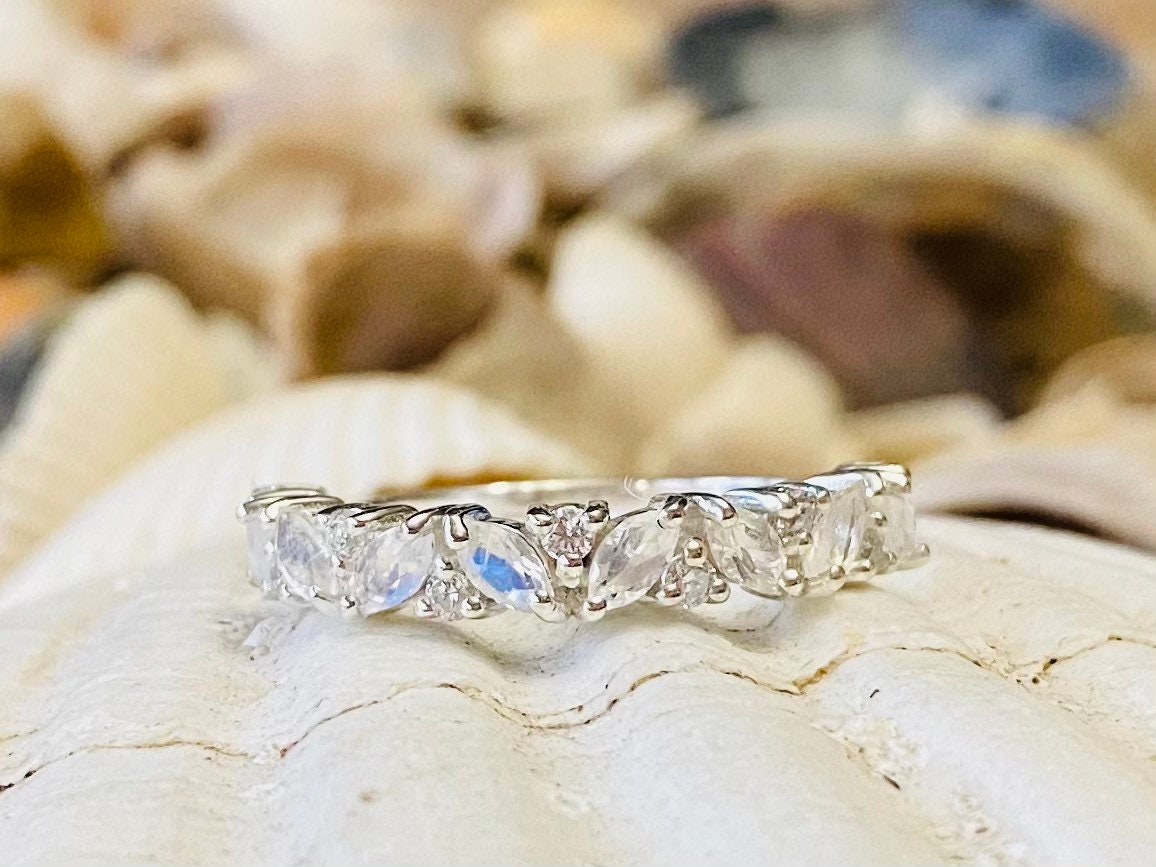 Moonstone Wedding Band Moonstone Anniversary Band Moonstone | Etsy