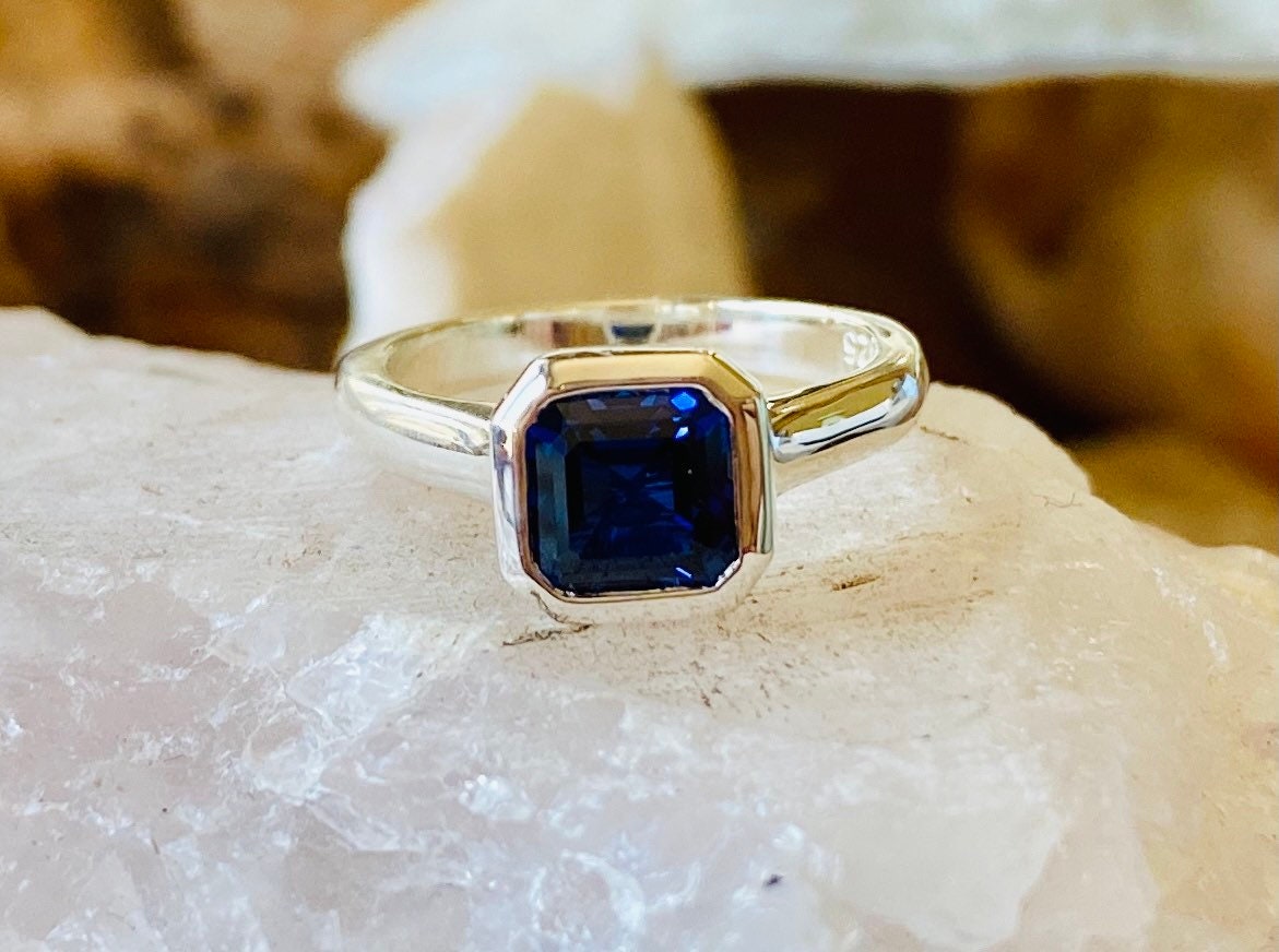 Asscher cut sapphire store