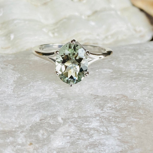 Prasiolite Ring - Etsy