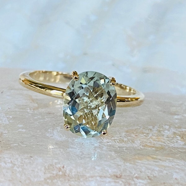 Prasiolite Ring - Etsy