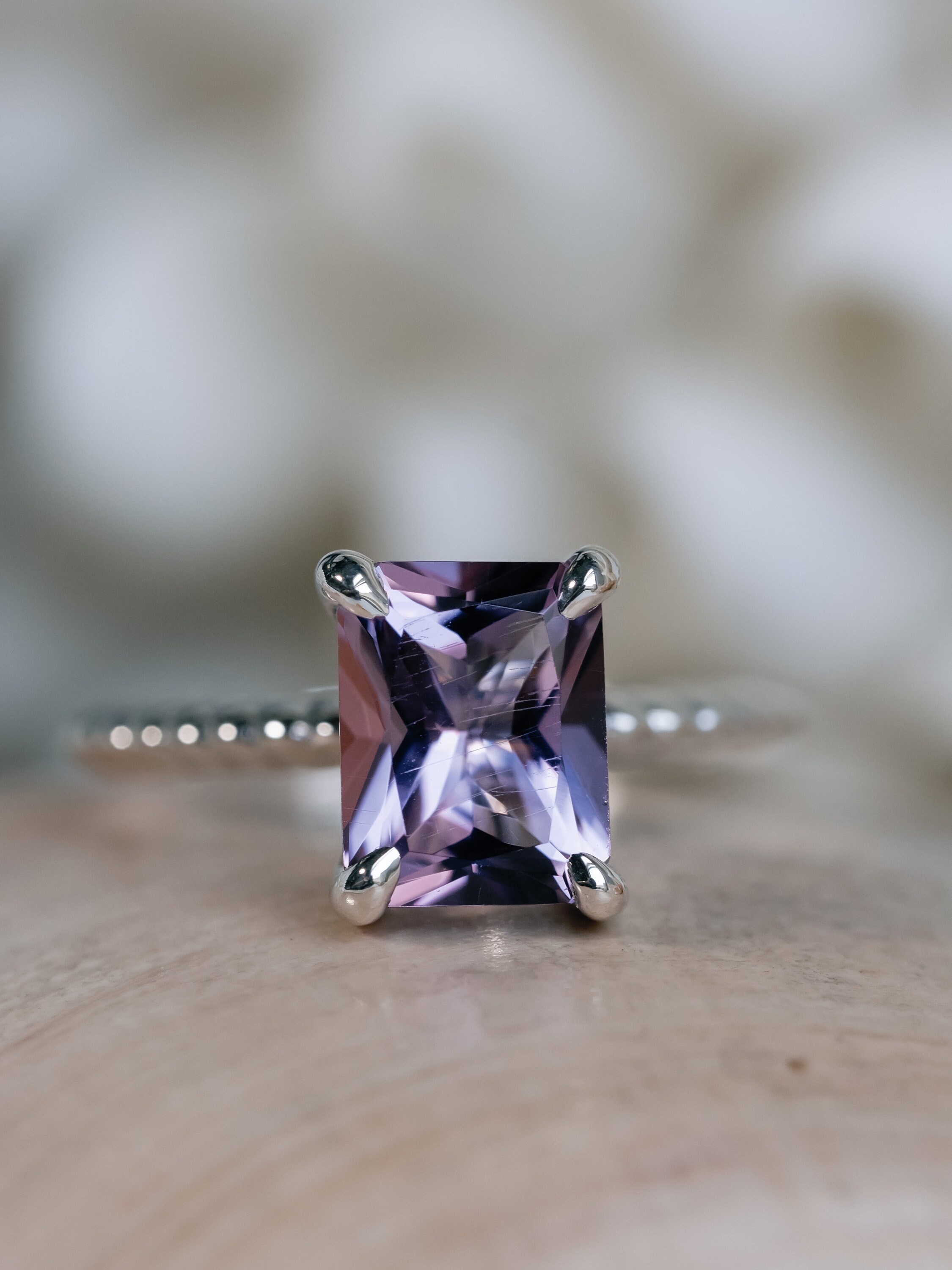 Rose De France Amethyst Ring, Radiant Cut Amethyst, 3.00ct Amethyst ...