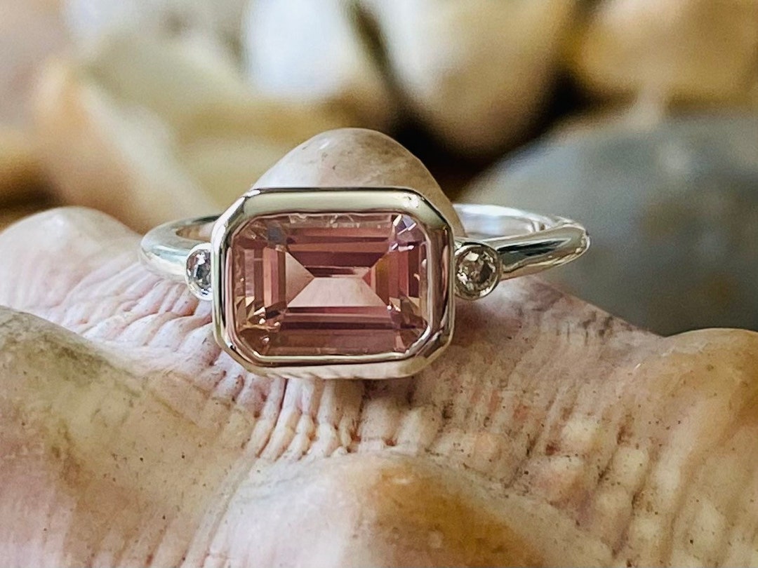 Morganite Ring, Morganite Engagement Ring, Gold Morganite Ring, Emerald ...