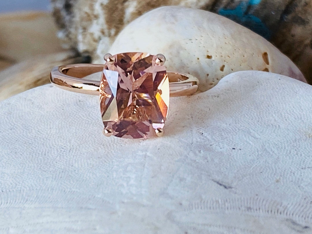 Antique Cushion Morganite Ring, Morganite Engagement Ring, Gold ...