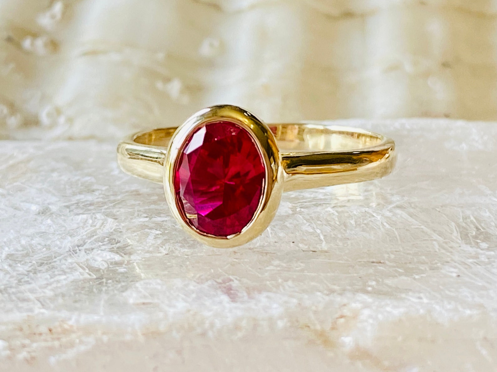 14k Gold Oval Ruby Ring Ruby Engagement Ring Gold Ruby Ring - Etsy