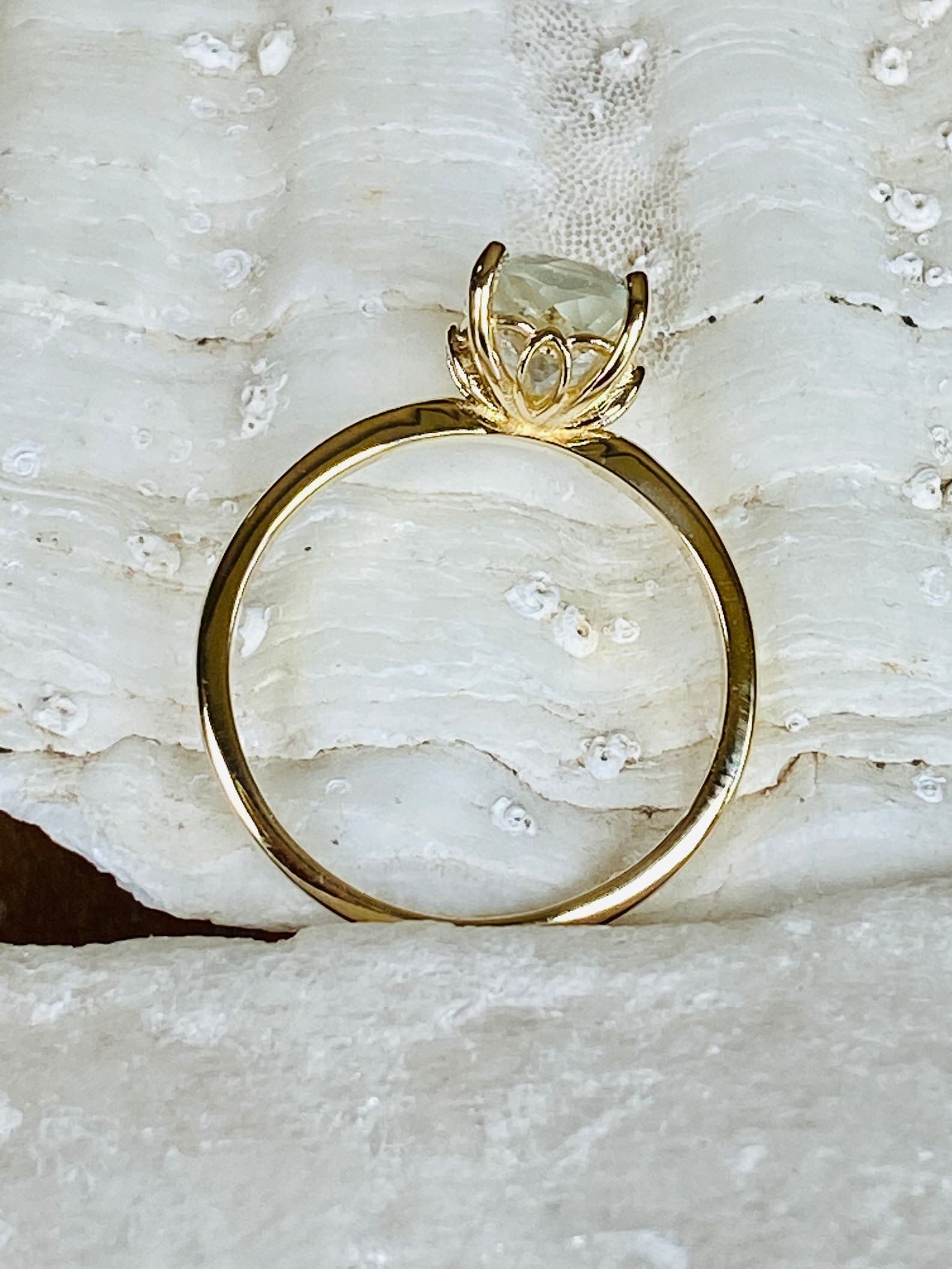 Prasiolite Ring Green Amethyst Ring Prasiolite Solitaire - Etsy