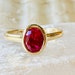 14k Gold Oval Ruby Ring, Ruby Engagement Ring, Gold Ruby Ring, Bezel ...