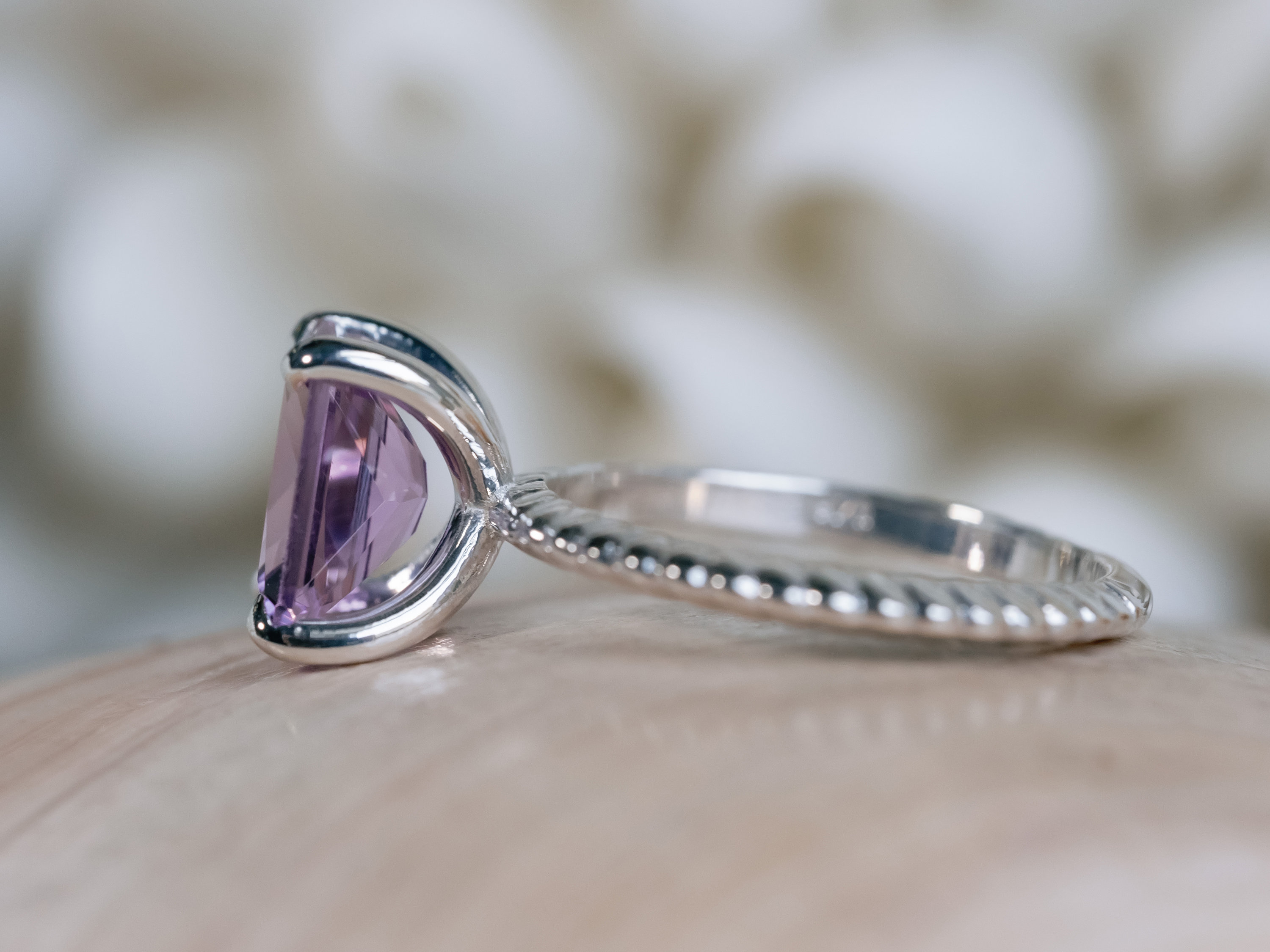Rose De France Amethyst Ring, Radiant Cut Amethyst, 3.00ct Amethyst ...