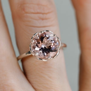 14k Natural Morganite Ring, Morganite Engagement Ring, Gold Morganite ...