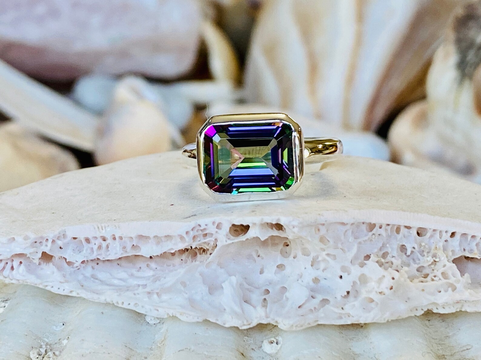 Mystic Topaz Ring, Mystic Topaz, Emerald Cut Mystic Topaz, 3.00ct ...