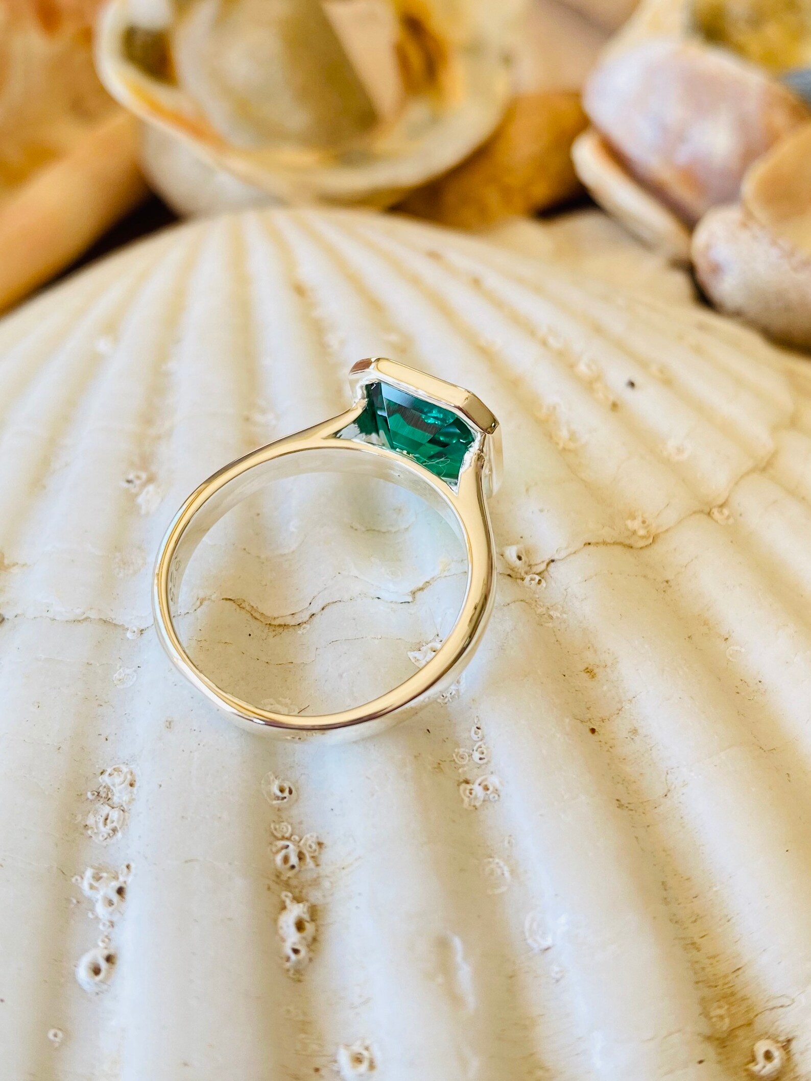 Asscher Cut Emerald Ring Emerald Engagement Ring Asscher Cut - Etsy