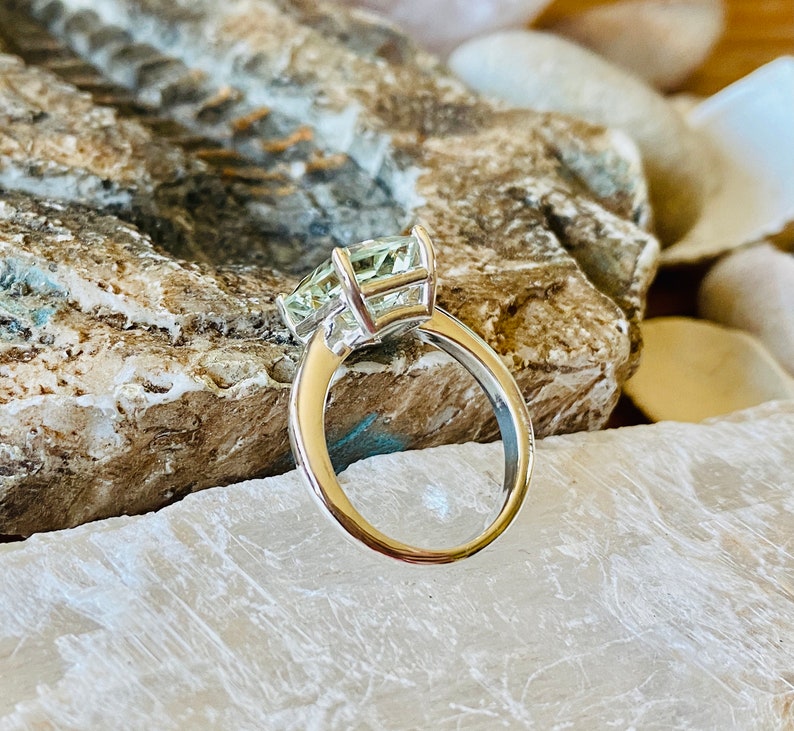 Prasiolite Ring Gold Prasiolite Ring Green Amethyst Ring - Etsy