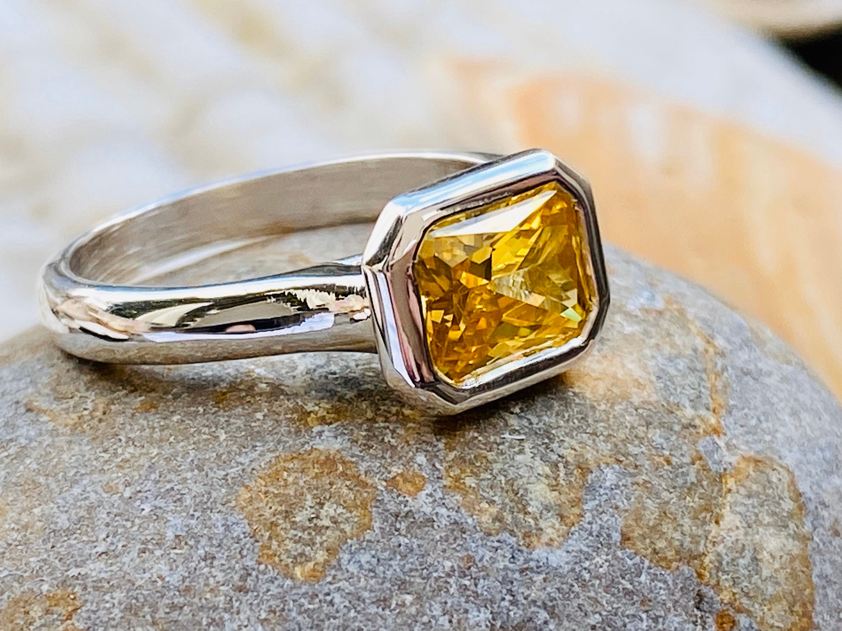Canary Yellow Diamond Ring Yellow Diamond Engagement Ring - Etsy