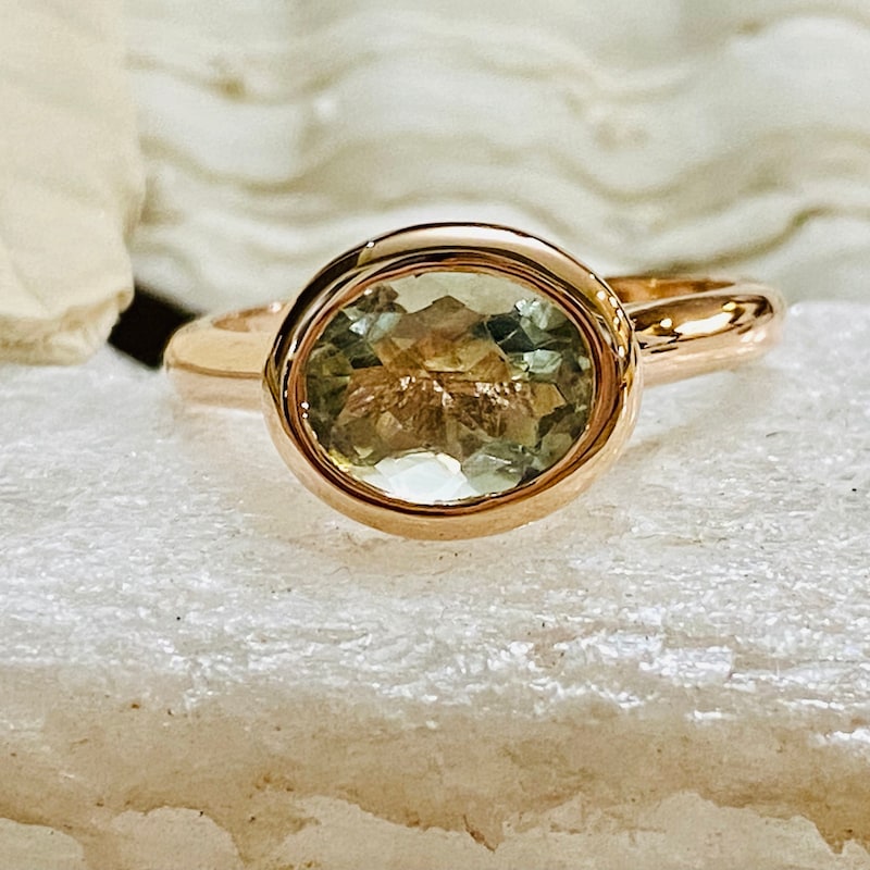 Prasiolite Ring - Etsy