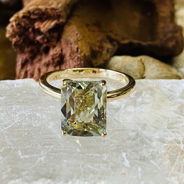 Prasiolite Ring - Etsy