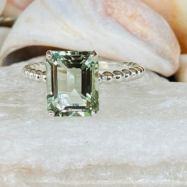 Prasiolite Ring - Etsy