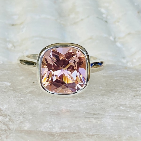 Large Morganite Ring - Etsy