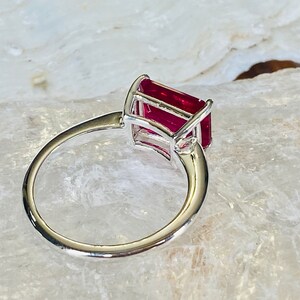 14k Emerald Cut Ruby Ring, Emerald Cut Ruby, Ruby Engagement Ring ...