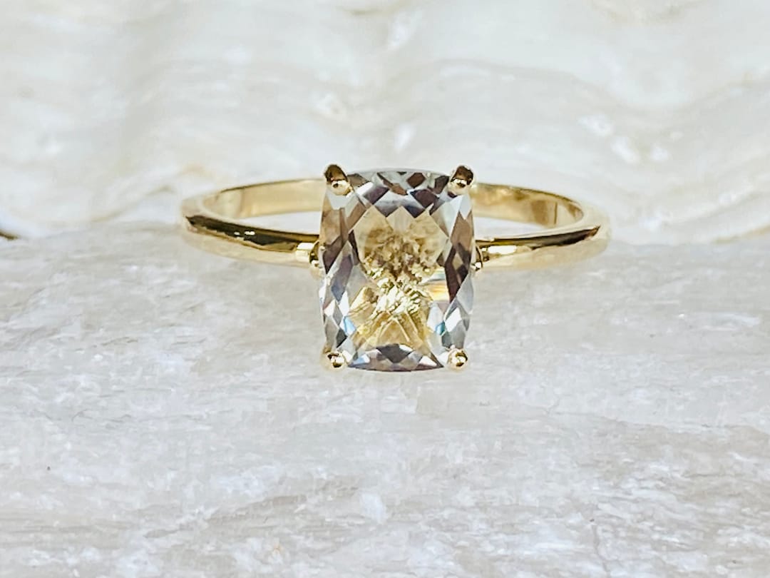 Prasiolite Ring, Green Amethyst Ring, Prasiolite Solitaire Ring ...