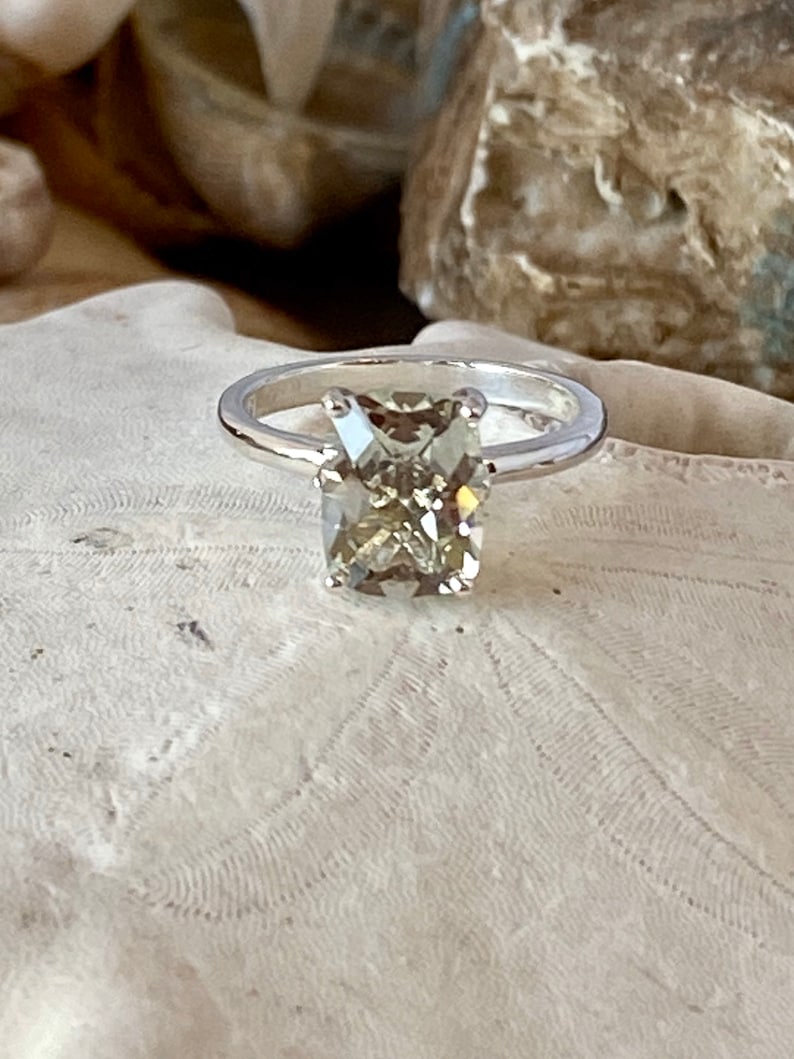 Prasiolite Ring Green Amethyst Ring Prasiolite Solitaire - Etsy