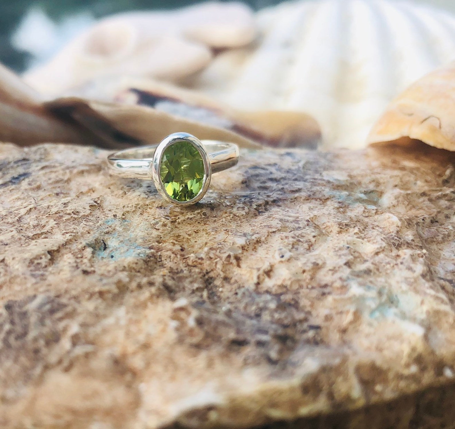 Peridot Ring Peridot Engagement Ring Oval Peridot Ring Oval | Etsy