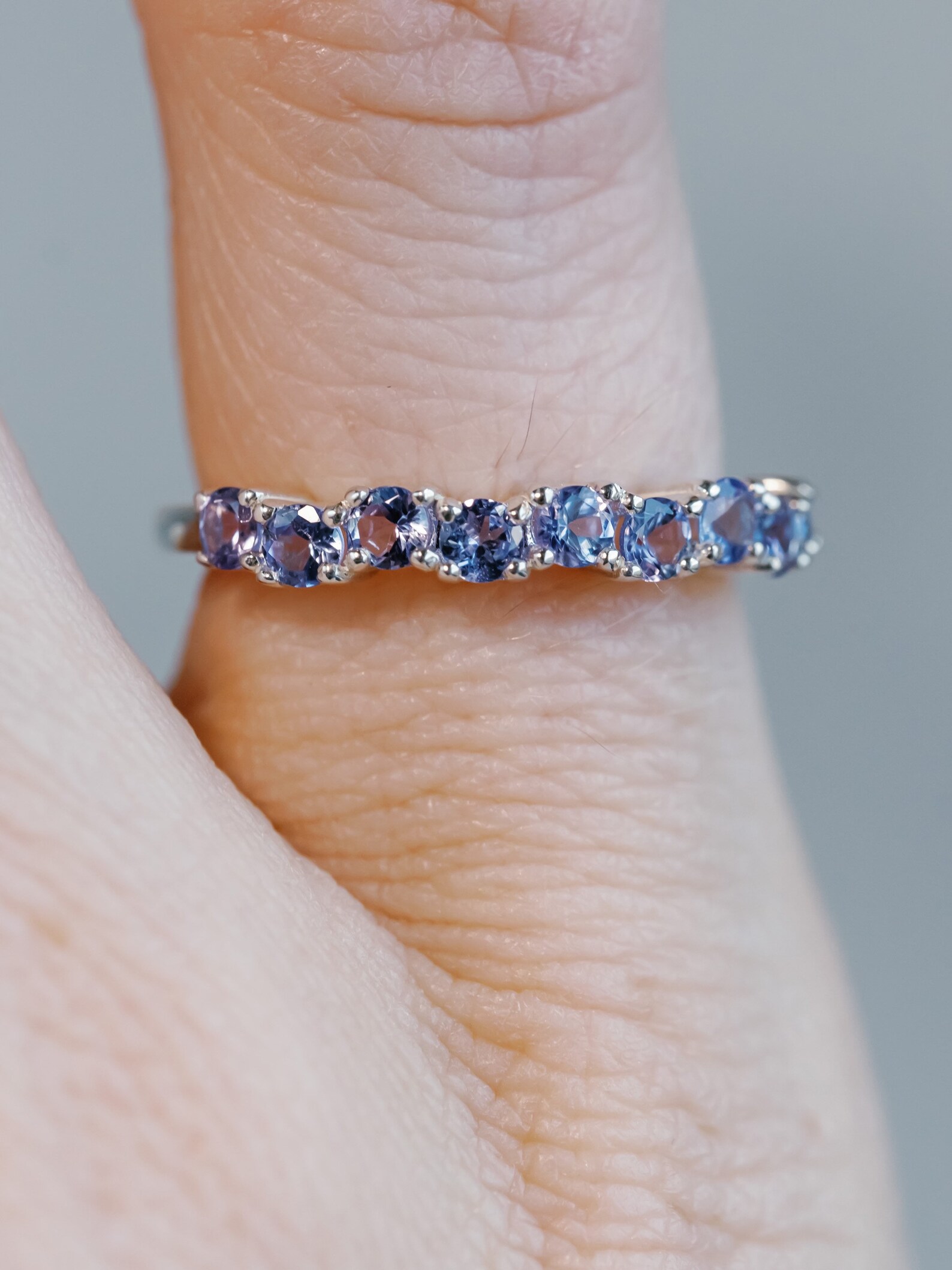 Natural Tanzanite Band Tanzanite Wedding Band Half Eternity - Etsy