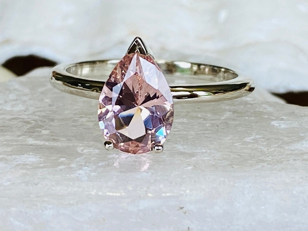 Pear Morganite Ring, Pear Morganite Engagement Ring, Pear Morganite ...