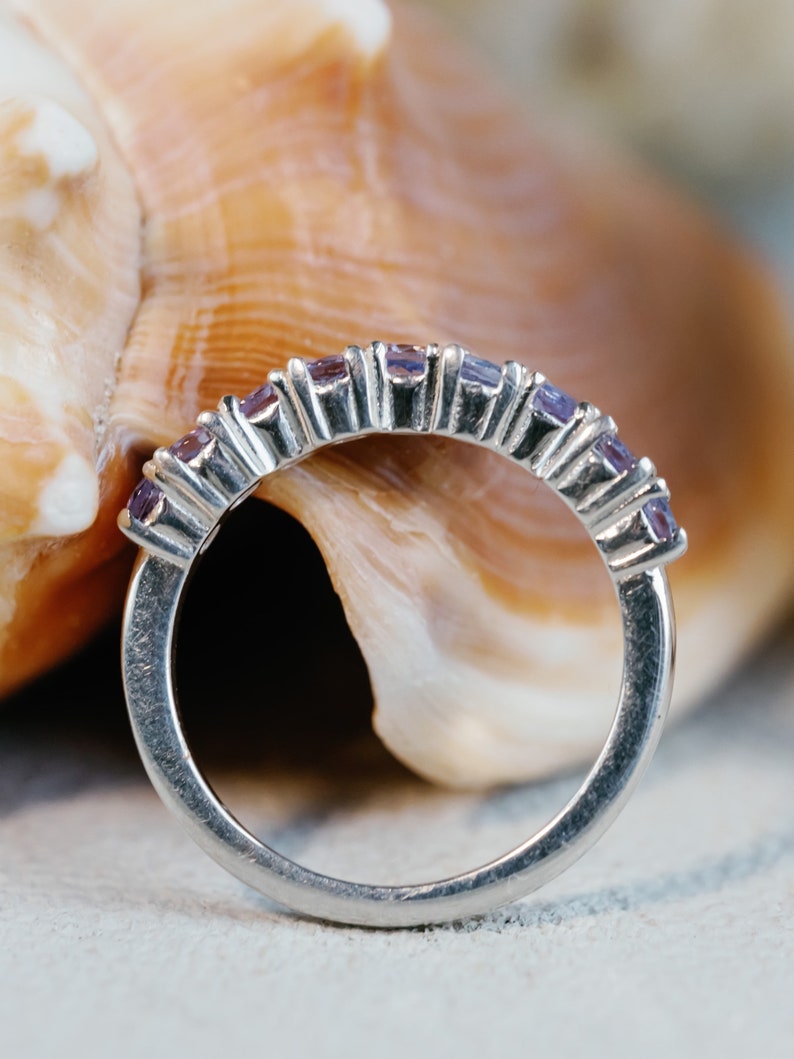 Natural Tanzanite Band Tanzanite Wedding Band Half Eternity - Etsy