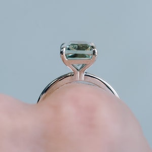 Radiant Cut Prasiolite Ring, Green Amethyst Ring, Radiant Cut ...