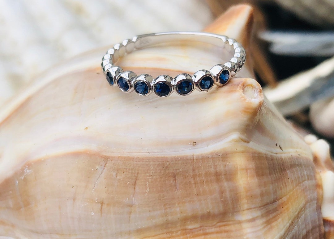 Sapphire Wedding Band, Stacking Rings, Stackable Rings, Birthstone ...