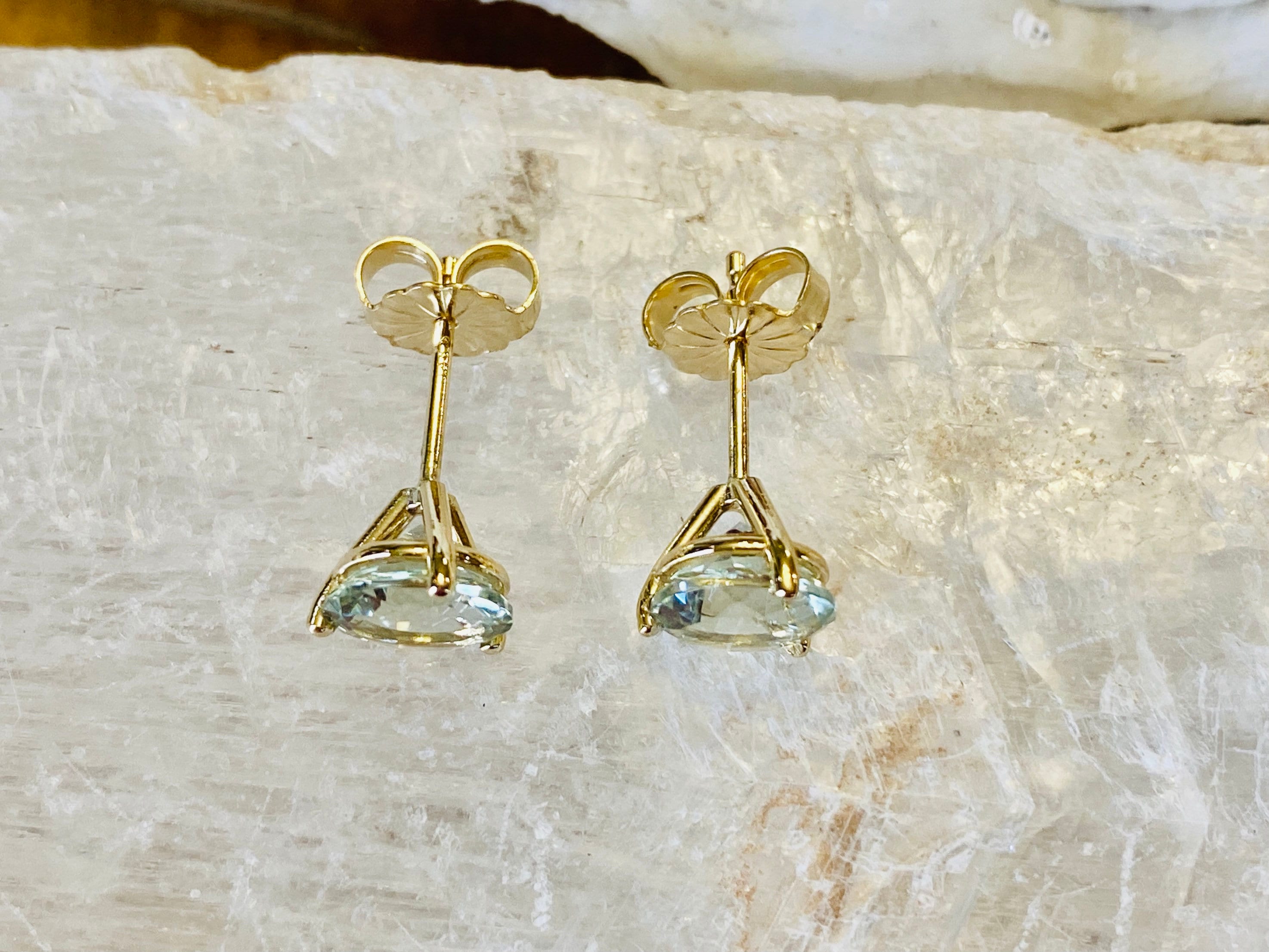 Prasiolite Earrings Prasiolite Stud Earrings Green Amethyst - Etsy