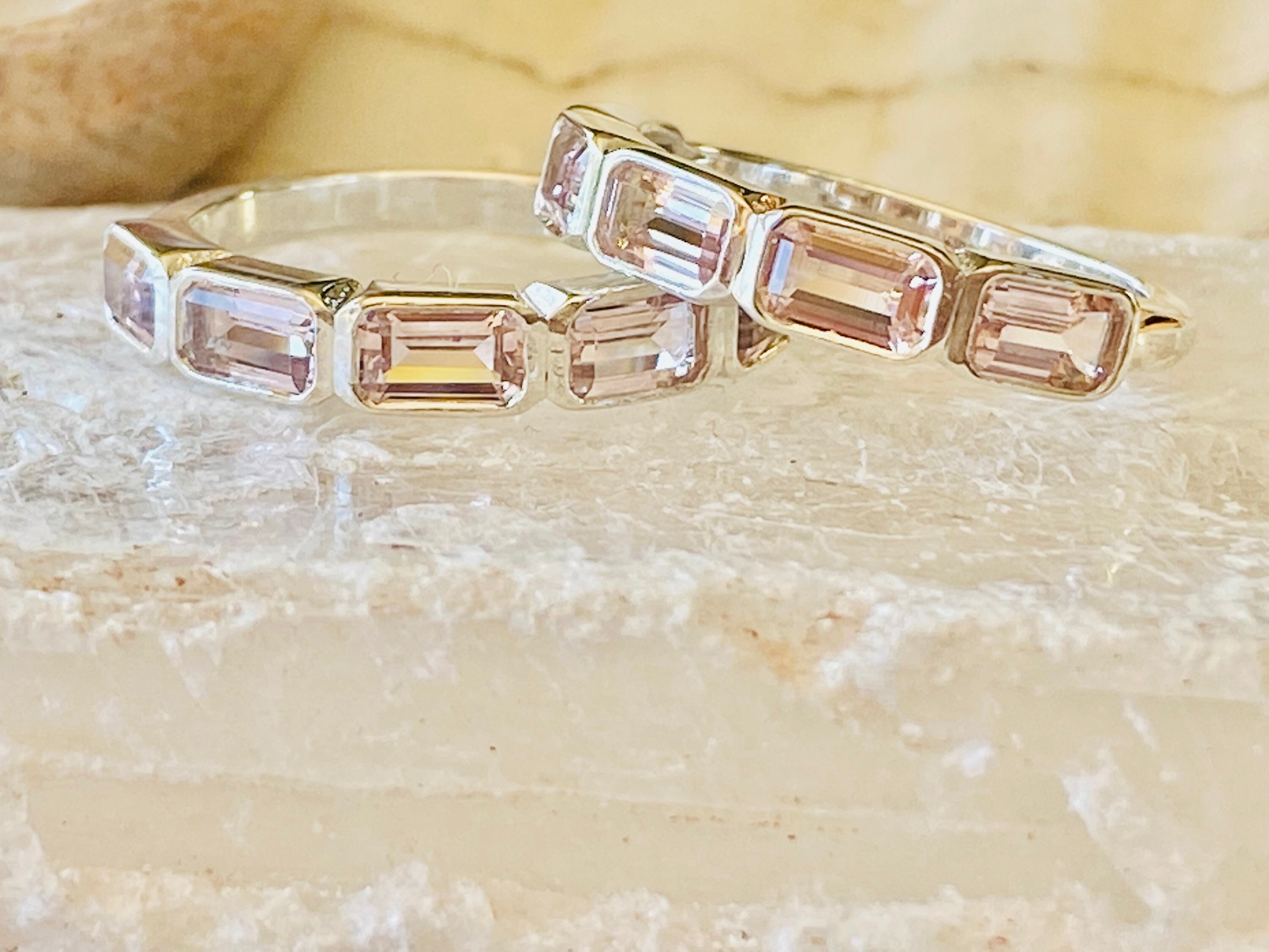 Morganite Ring Morganite Band Anniversary Band 5 Stone | Etsy