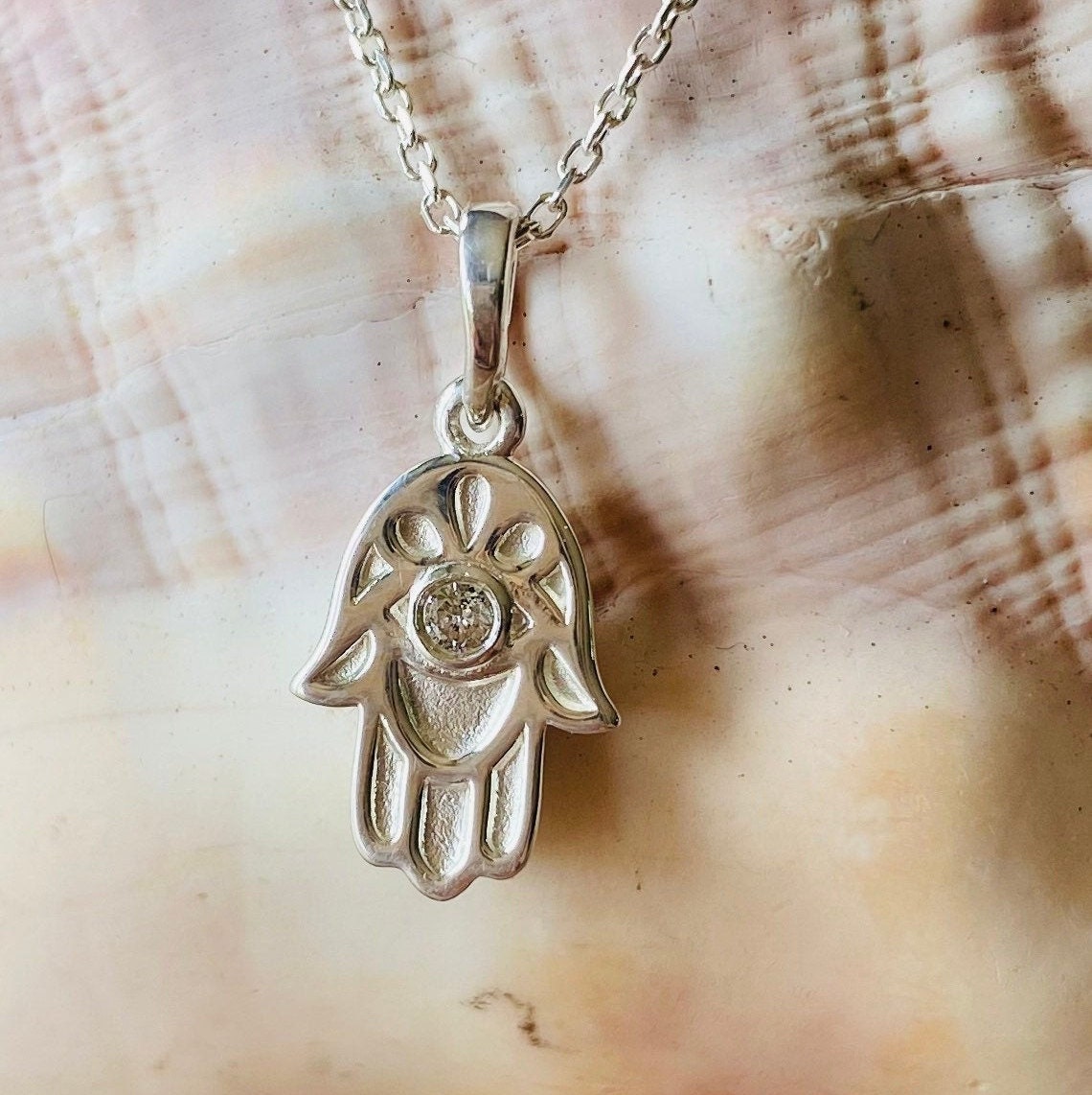 Protection Necklace, Diamond Hamsa Necklace, Gold Hamsa, Silver Hamsa ...