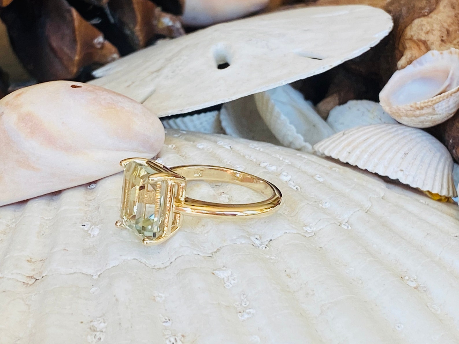 Prasiolite Ring Gold Prasiolite Ring Green Amethyst Ring - Etsy