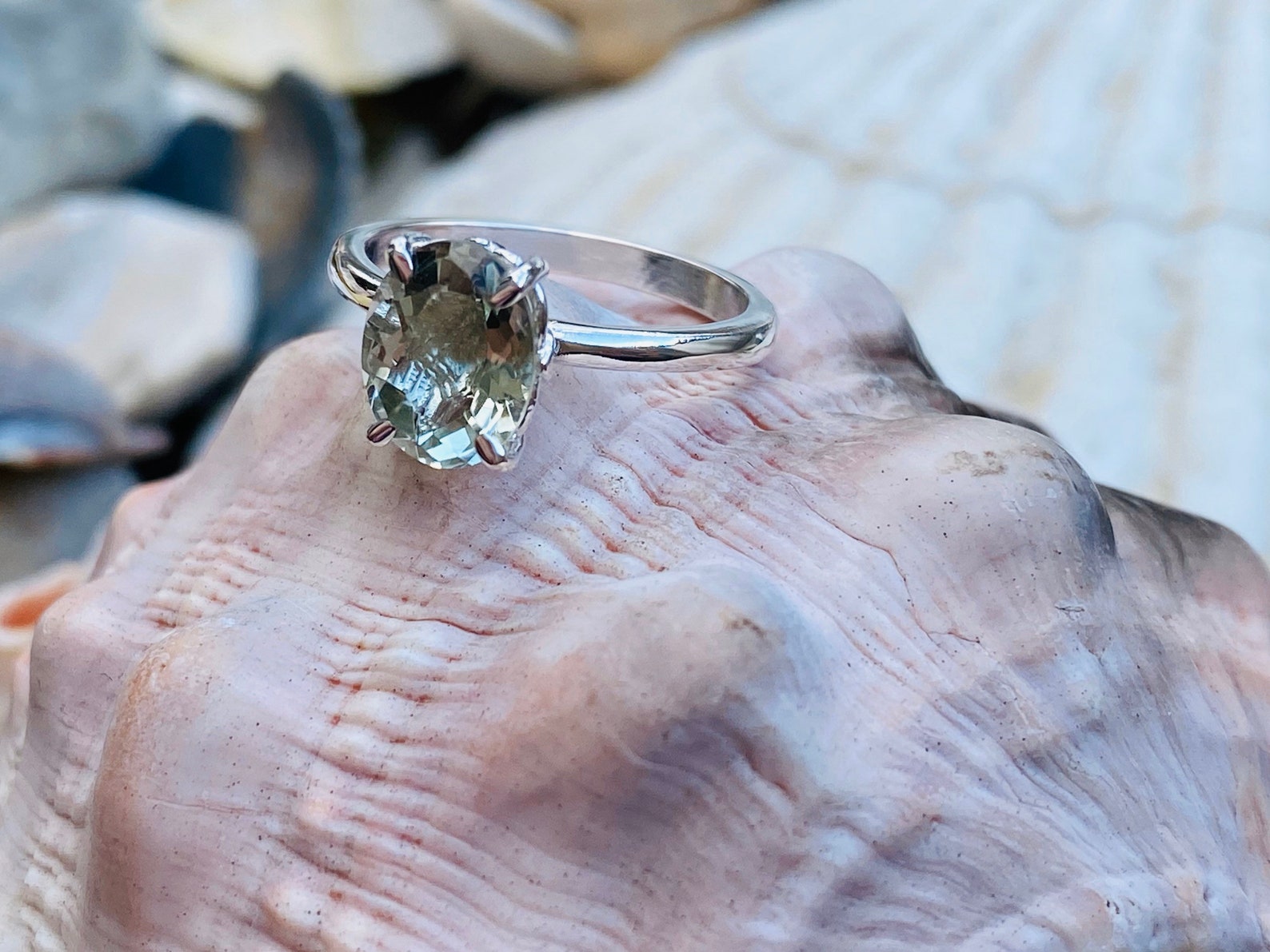 Prasiolite Ring Green Amethyst Ring 2.00ct Oval Ring - Etsy