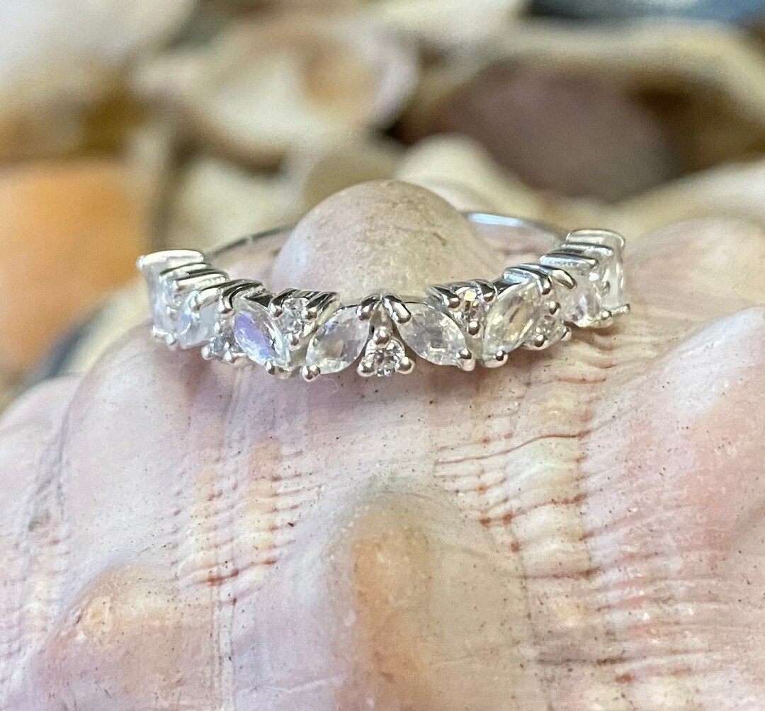 Moonstone Wedding Band, Moonstone Anniversary Band, Moonstone and ...
