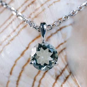Natural Prasiolite Pendant, Round Prasiolite Pendant, Green Amethyst ...