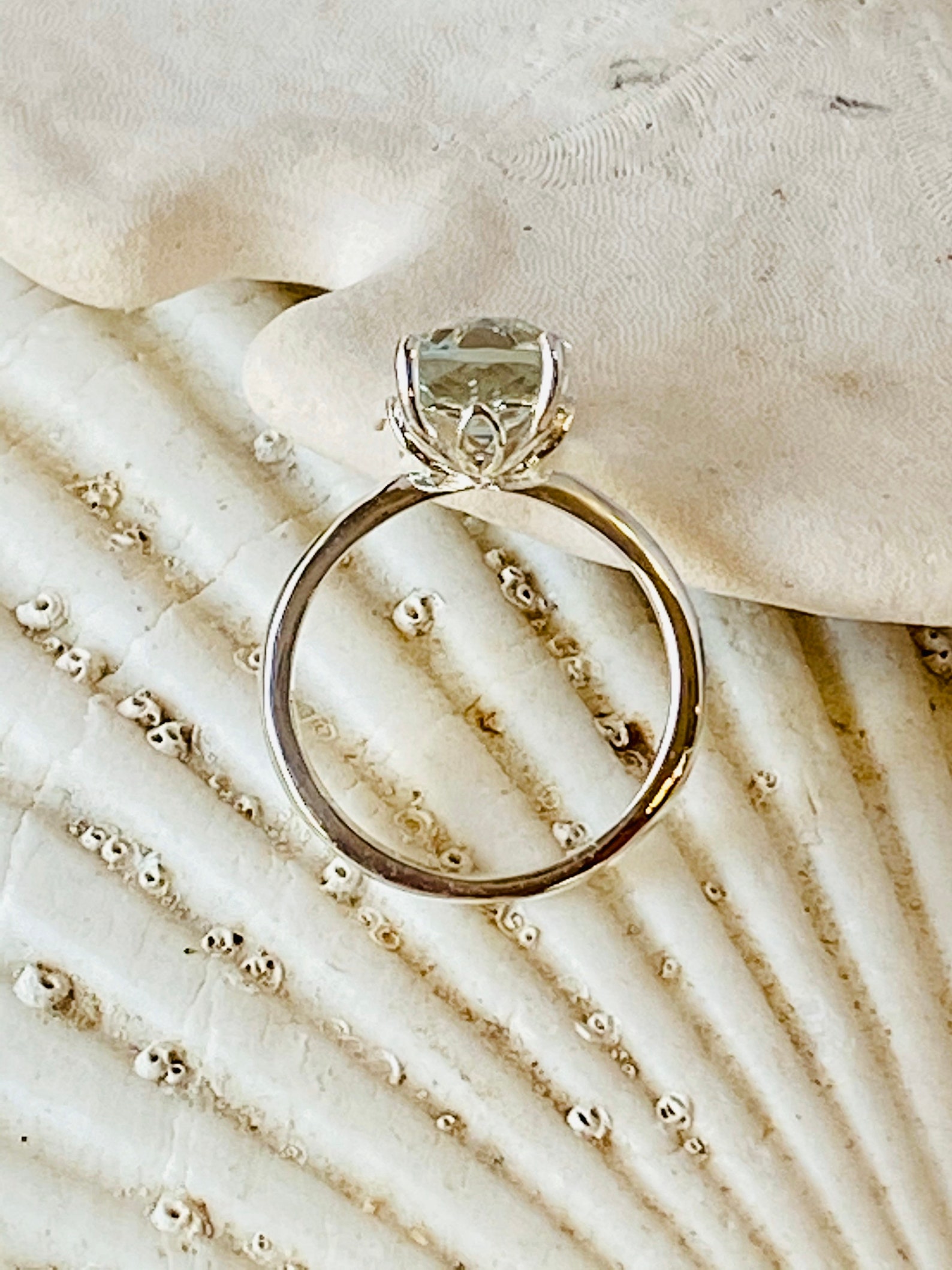 Prasiolite Ring Green Amethyst Ring Prasiolite Solitaire - Etsy