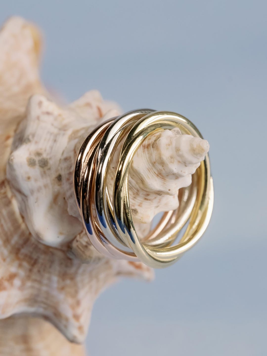 14k Gold Twist Wedding Band, Solid Gold Twist Ring, Stacking Ring ...