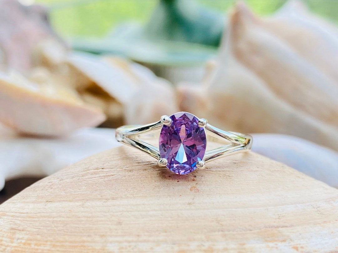 Alexandrite Ring, Alexandrite Solitaire Ring, Oval Alexandrite Ring ...