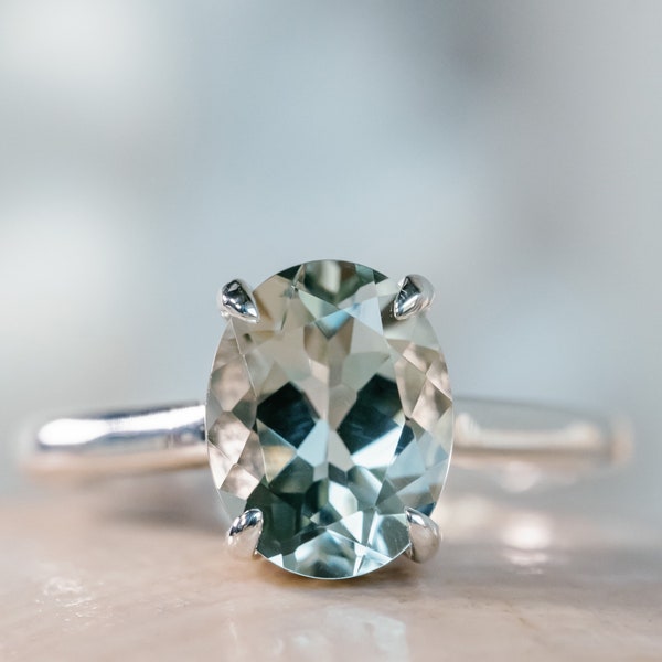 Oval Prasiolite Ring - Etsy