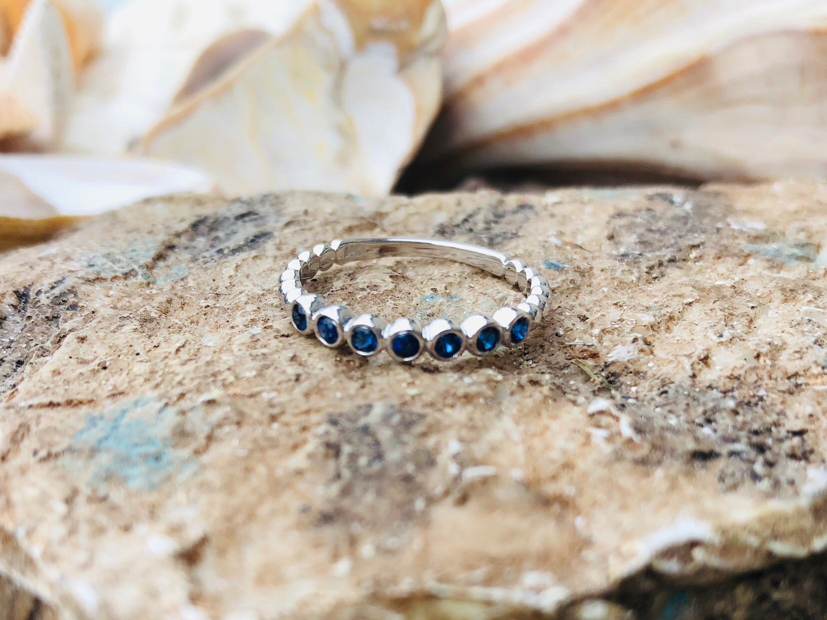 Sapphire Wedding Band Stacking Rings Stackable Rings | Etsy