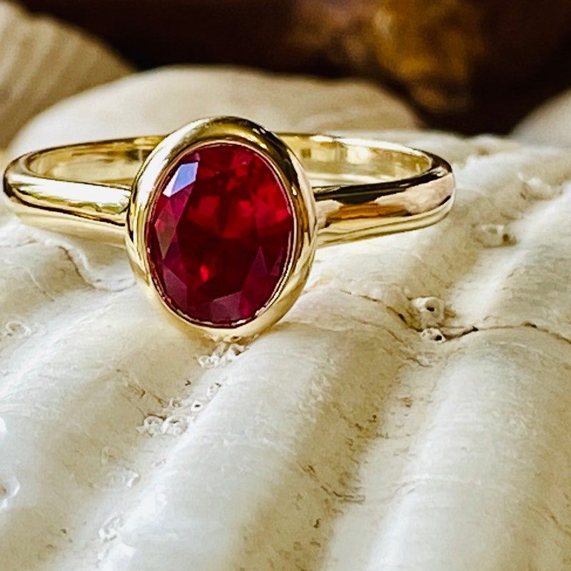 Gold Ruby Ring - Etsy