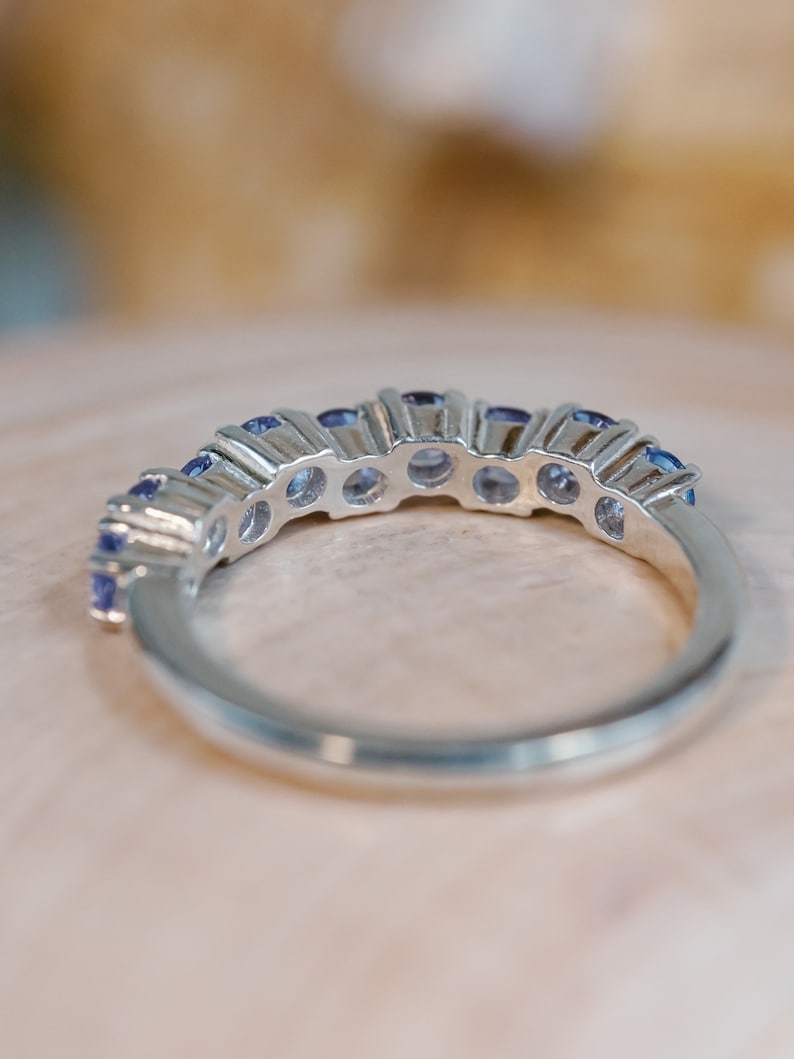 Natural Tanzanite Band Tanzanite Wedding Band Half Eternity - Etsy